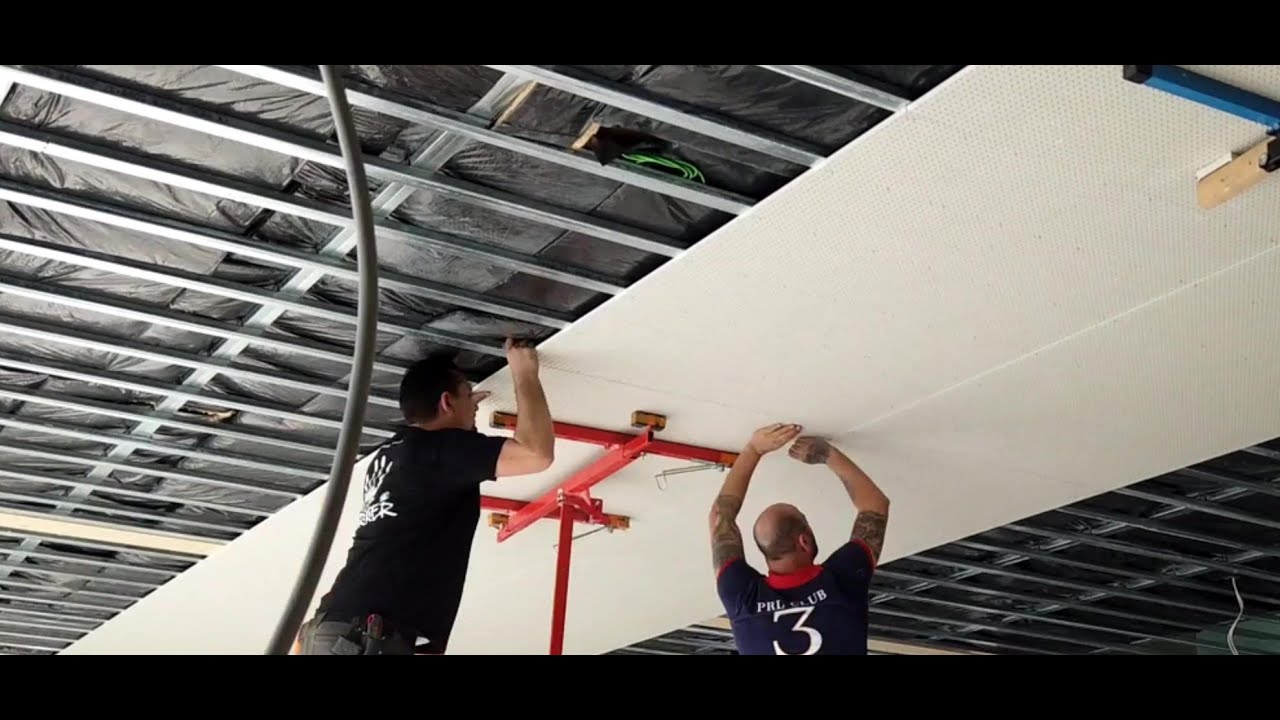 Cum se face un tavan acustic din rigips,placi de gips carton, cu gauri ...