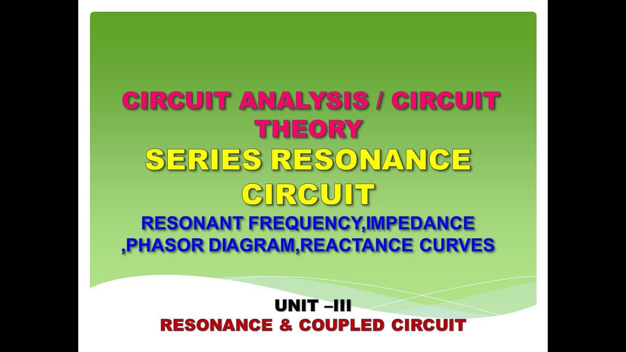 Series resonance circuit | series resonance in RLC circuit | Circuit ...