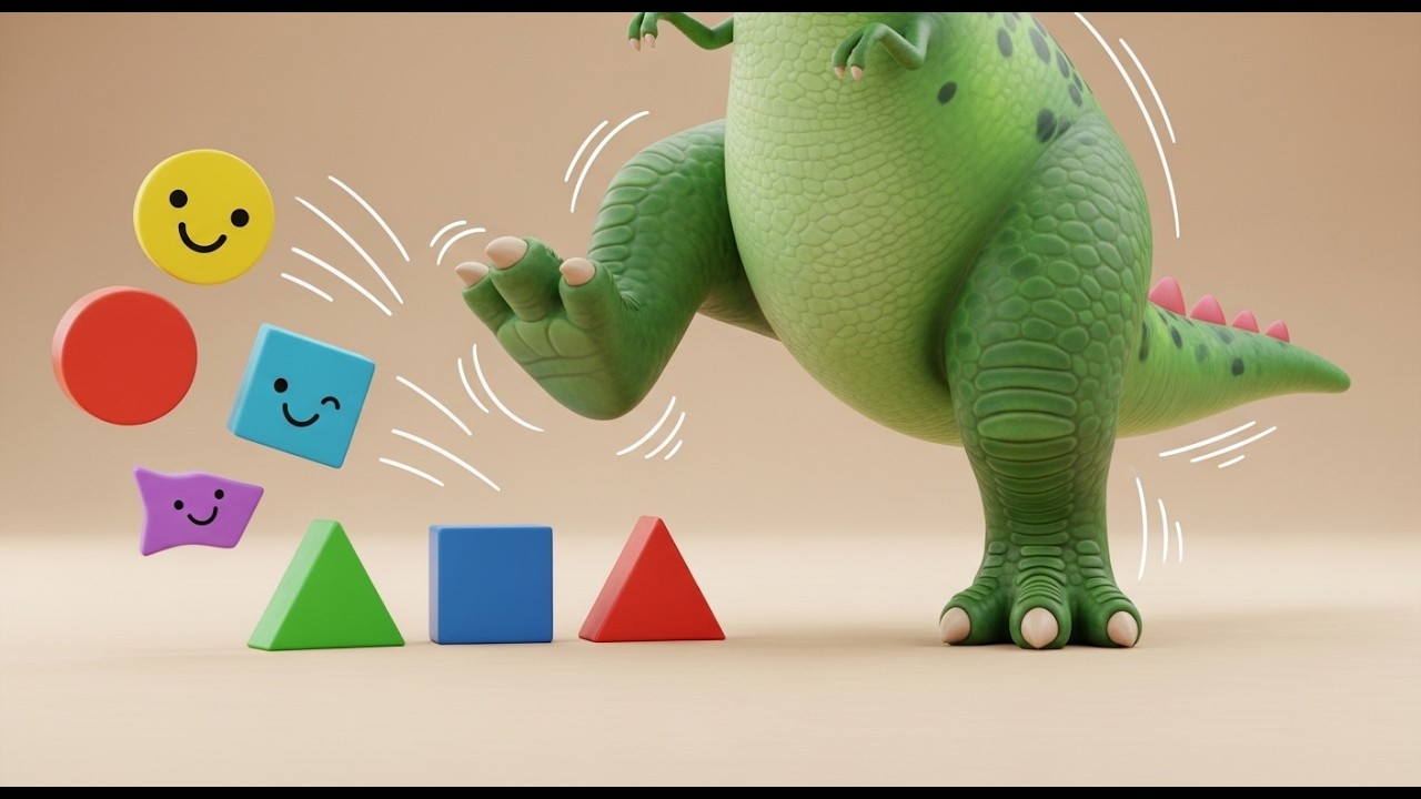 Dino Learns Shapes Today | Shape Song for Toddlers | Learn Circle ...