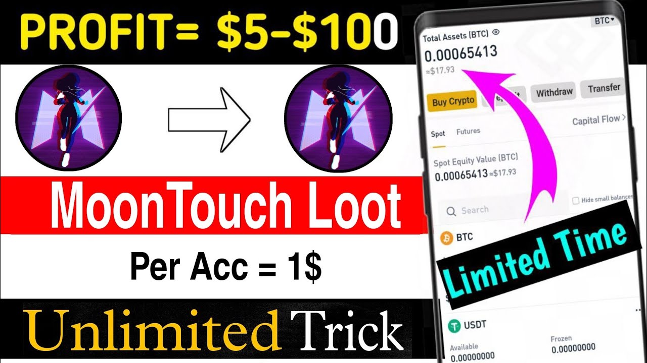 1$ Instant Received | Unlimited Trick | New Crypto Loot | MoonTouch loot Full Withdrawal Process ...
