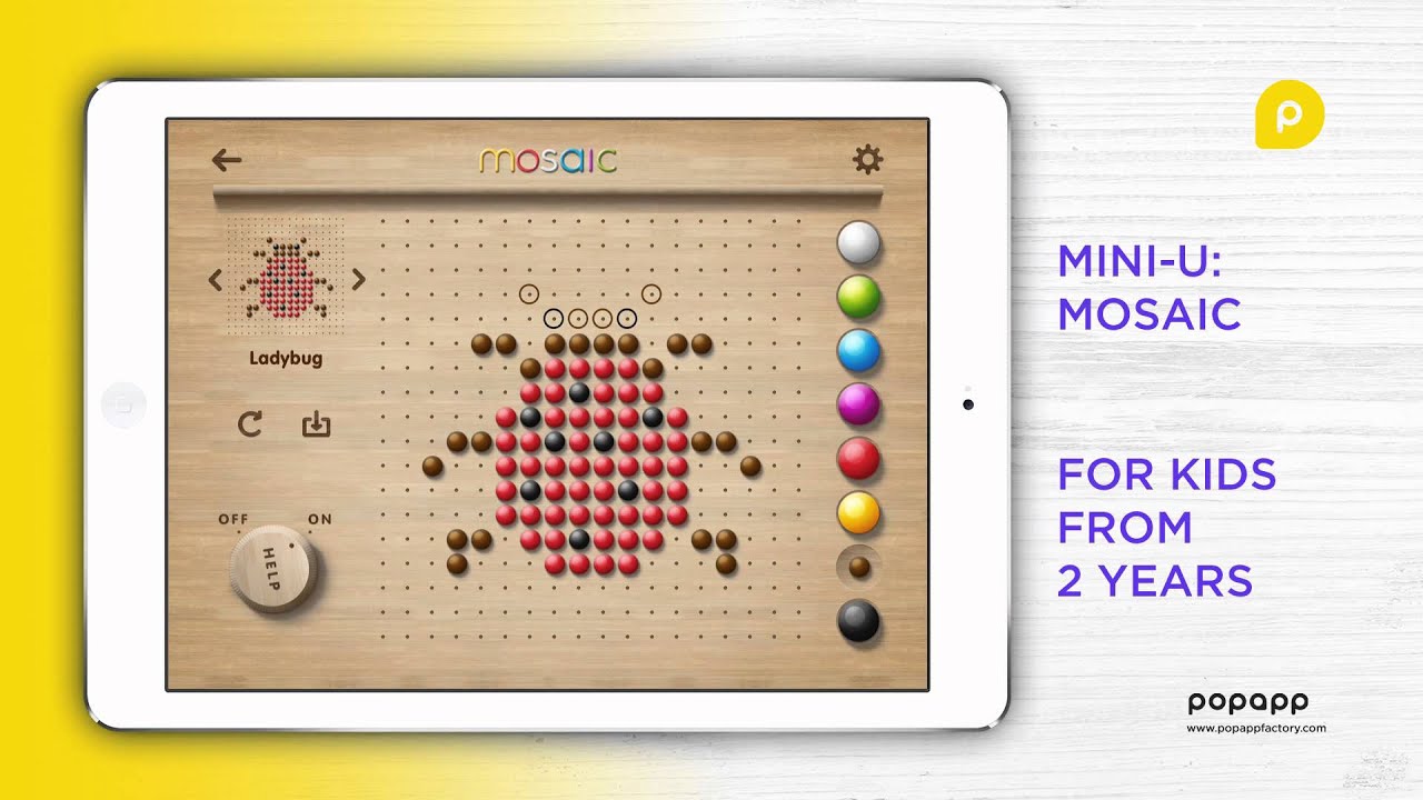 iPad game MosaicHD - logical puzzle for kids - improve dexterity and ...