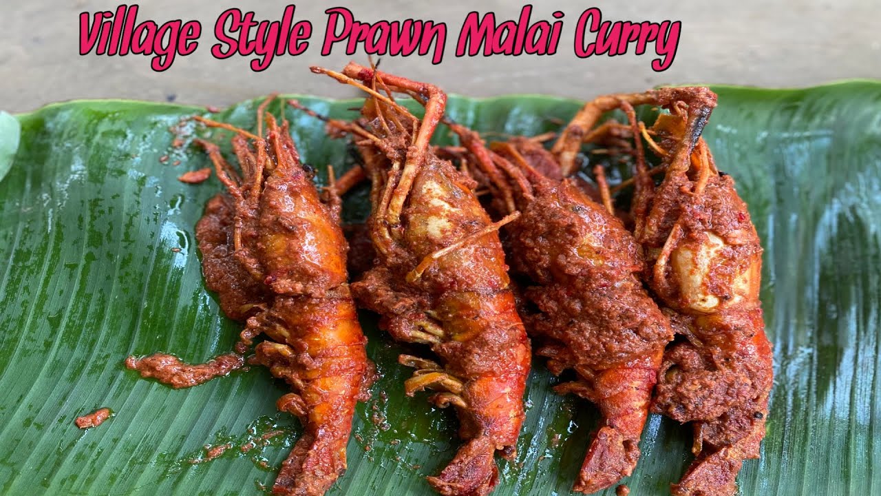 Village Style Prawn Malai Curry Masala Recipe In Claypot - chingri ...