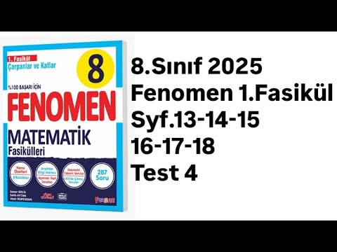 8.SINIF FENOMEN 1.FASİKÜL S.13-14-15-16-17-18 TEST 4