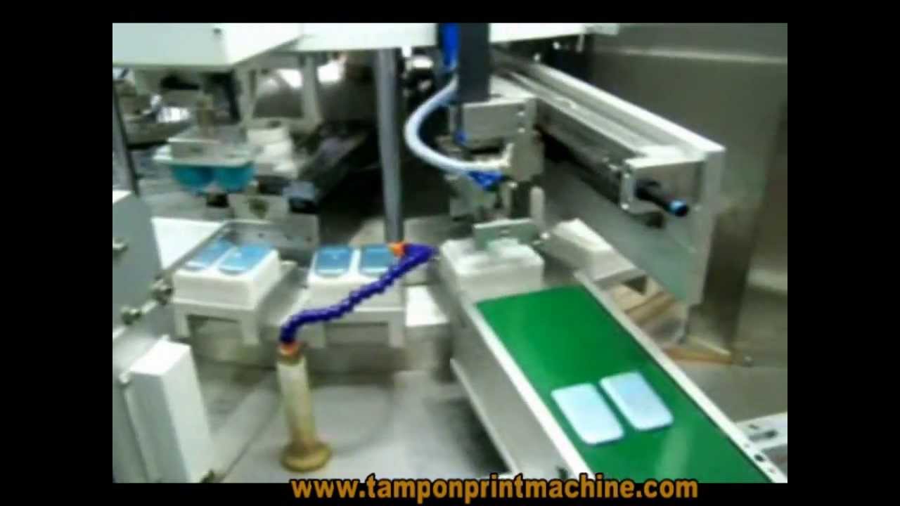 4 Colors Mobile Cover Tampo Printing Machine - YouTube
