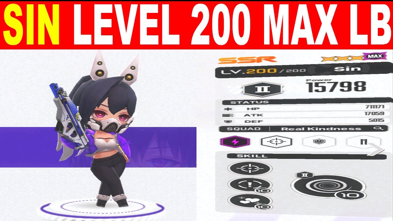 Sin Level 200 Max LB3 Stats Nikke Goddess Of Victory - YouTube