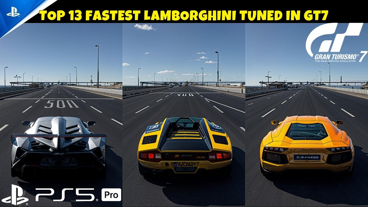 GRAN TURISMO 7 | TOP 13 FASTEST SUPER TUNED LAMBORGHINI CARS TOP SPEED ...