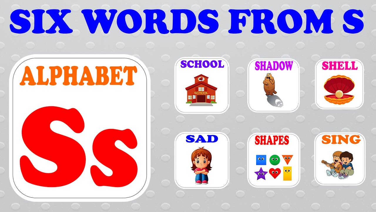 Words That Start With S | 6 Words Learning For Toddlers | 6 Words From ...
