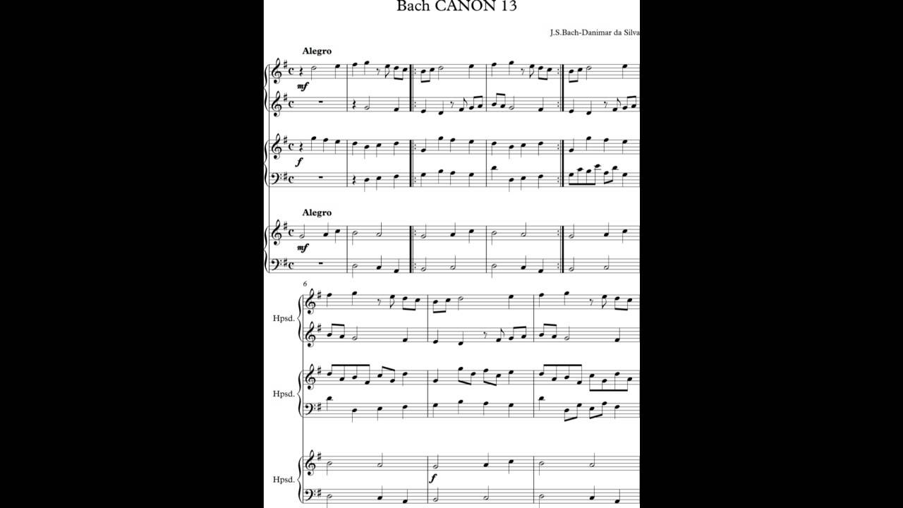Bach Canon 13 BWV 1087 - YouTube