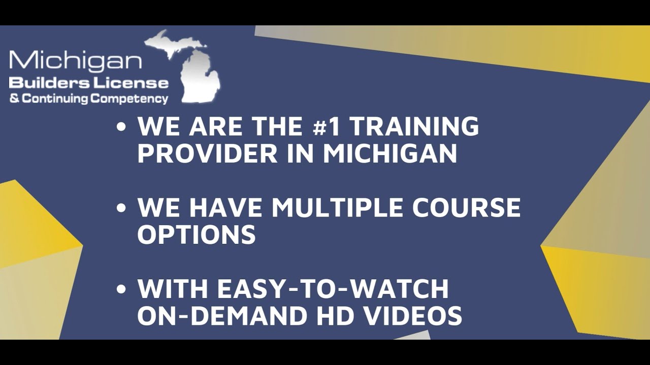 Complete Your 2025 Continuing Competency With Michigan Builders License - YouTube