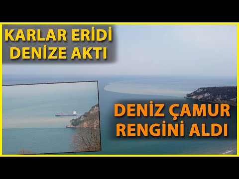 Eriyen Kar Suları Denizin Rengini Değiştirdi