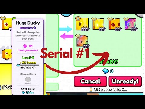 Showcasing/seeing offers on a Serial #1 Huge Ducky in PS99 - YouTube