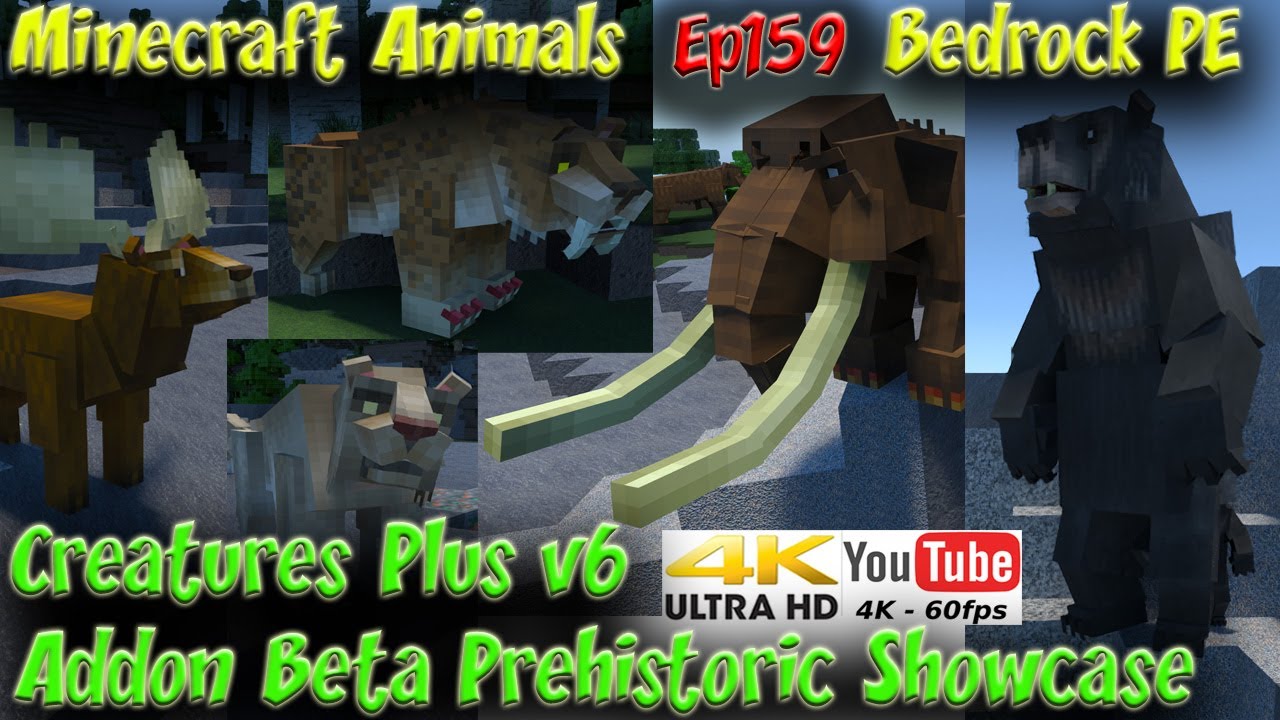 Creatures Plus Beta v6 Prehistoric Addon Showcase Minecraft Bedrock PE ...