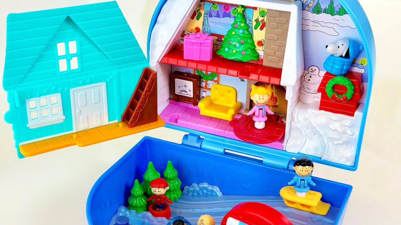 Polly Pocket Peanuts Compact ASMR 🎄 Christmas Mini Dolls Unboxing | No ...