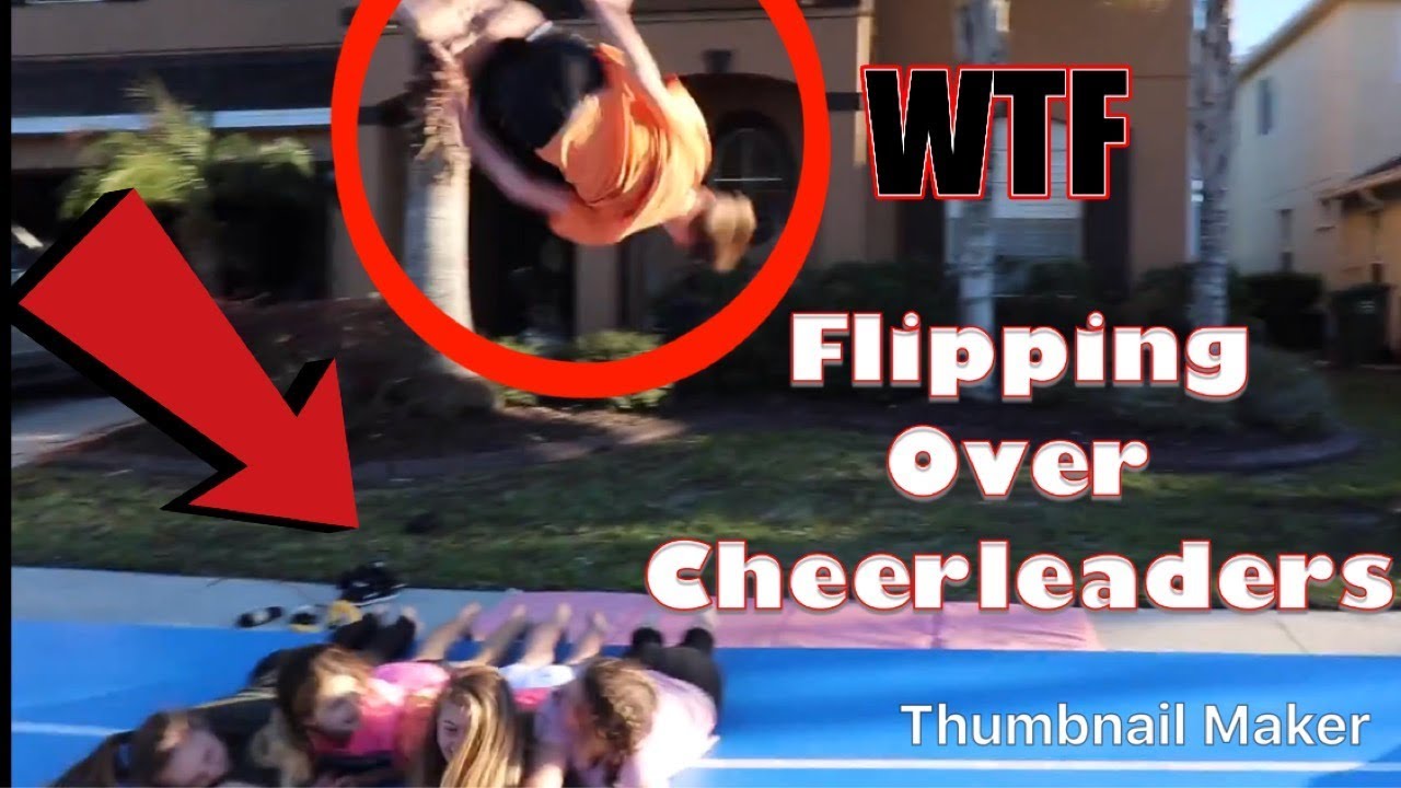 FLIPPING OVER CHEERLEADERS! *BIRTHDAY PARTY* - YouTube