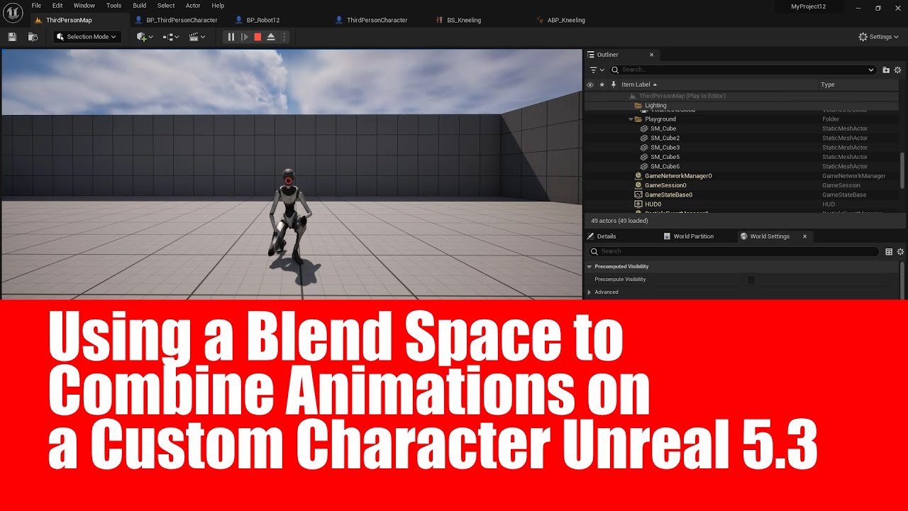 Using A Blend Space For Custom Animations In A Custom Character Unreal Engine 53 Youtube 5887