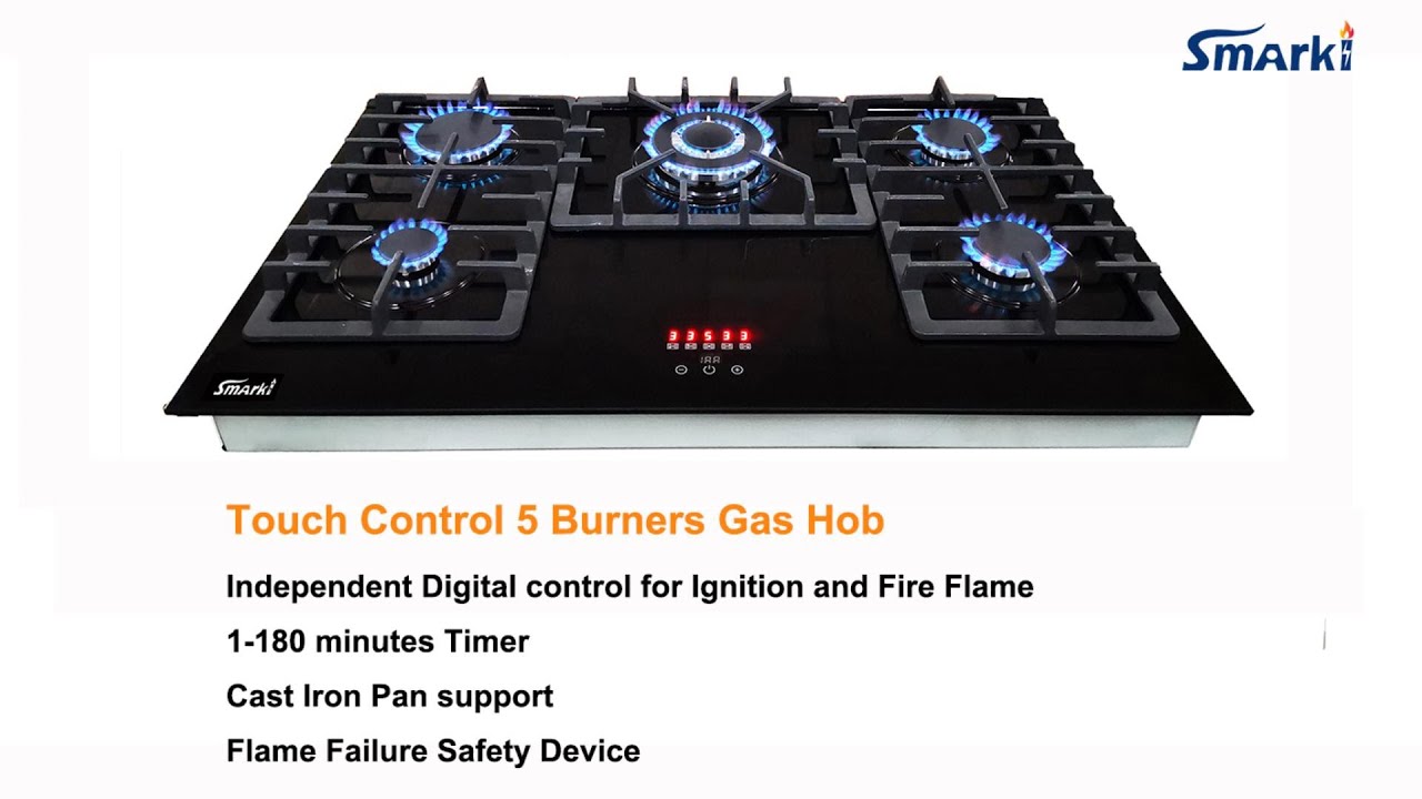 How to operate latest design Touch Control Gas Cooktop 5 burner? - YouTube