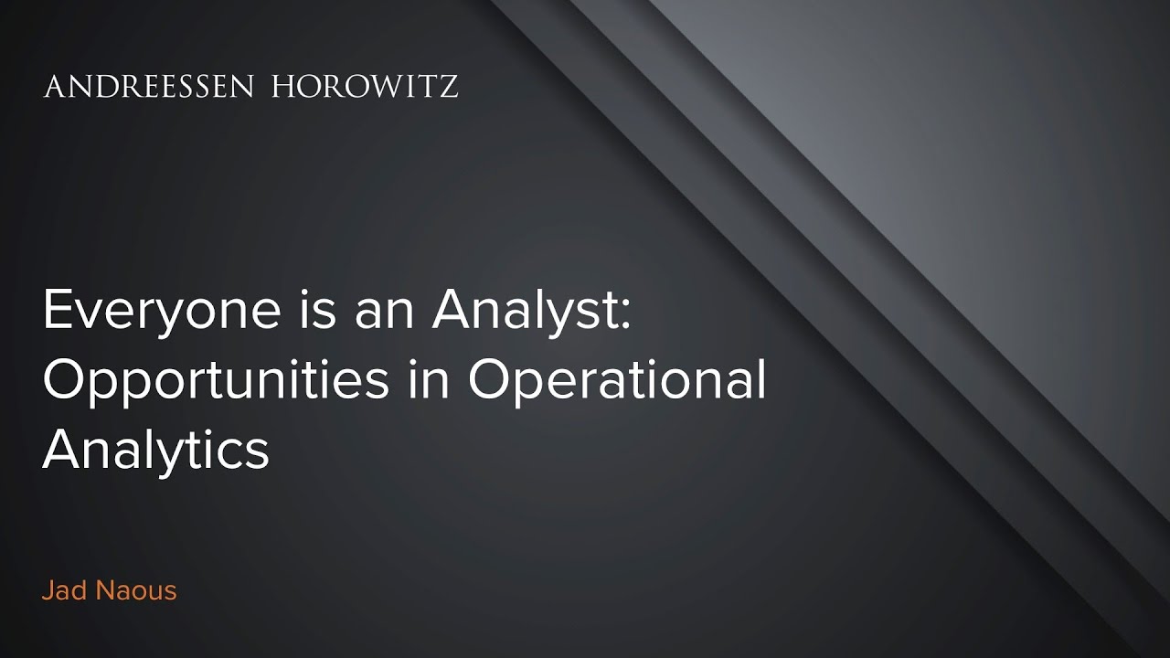 Everyone is an Analyst: Opportunities in Operational Analytics - YouTube