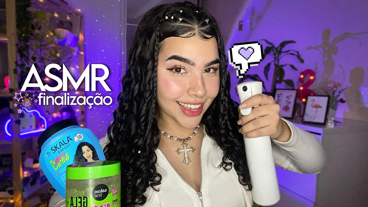 ASMR: FINALIZANDO SEU CABELO CACHEADO 🫧🪮 - YouTube