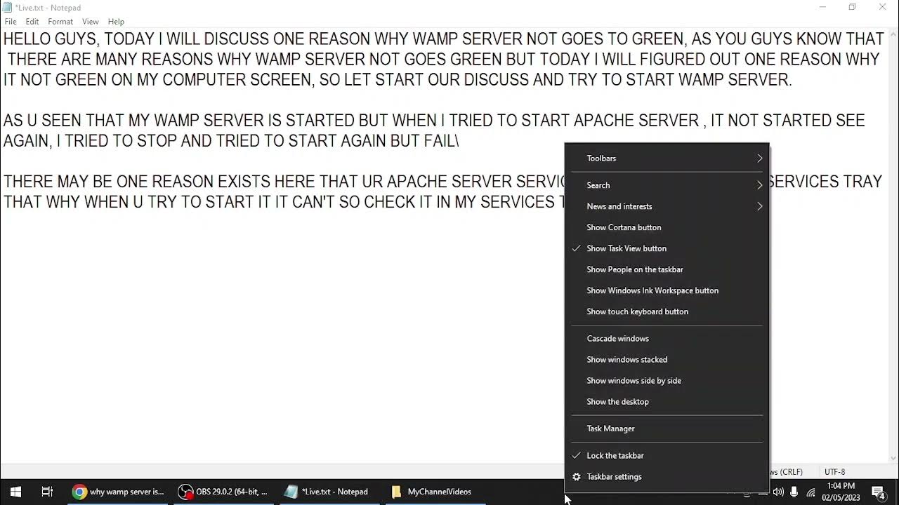 The WAMP Server icon is always Orange in color and not turning Green - WildCodeBug - YouTube