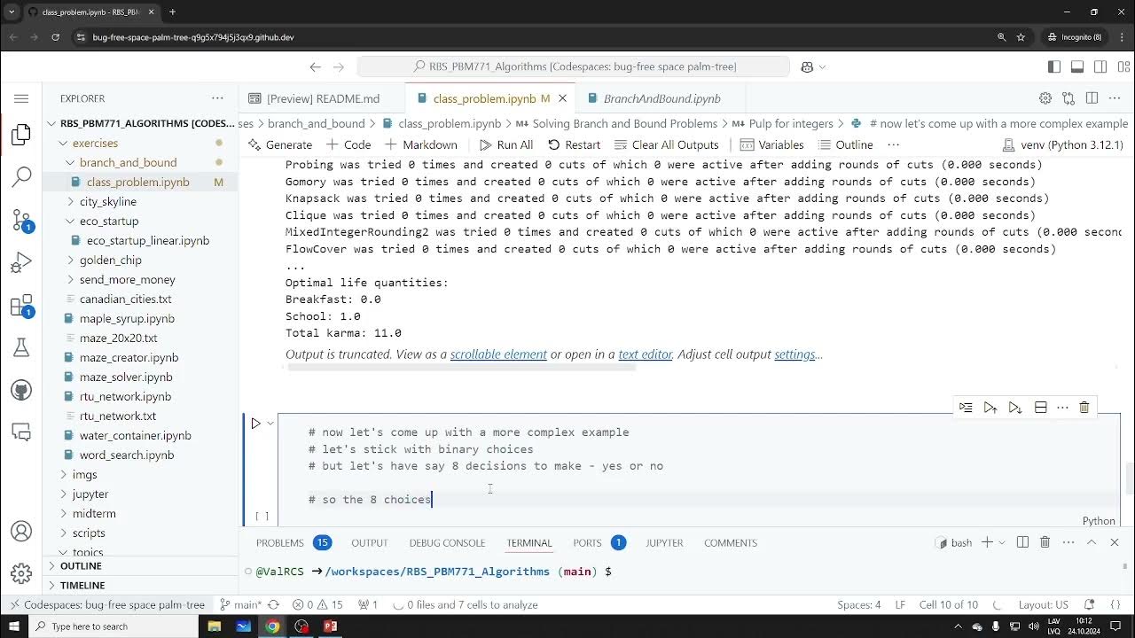 RBS PBM771 Algorithms Branch and Bound with Python Pulp library 2024 10 24 10 02 13 - YouTube