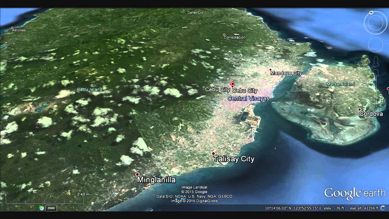 Cebu Island from Google Earth - YouTube