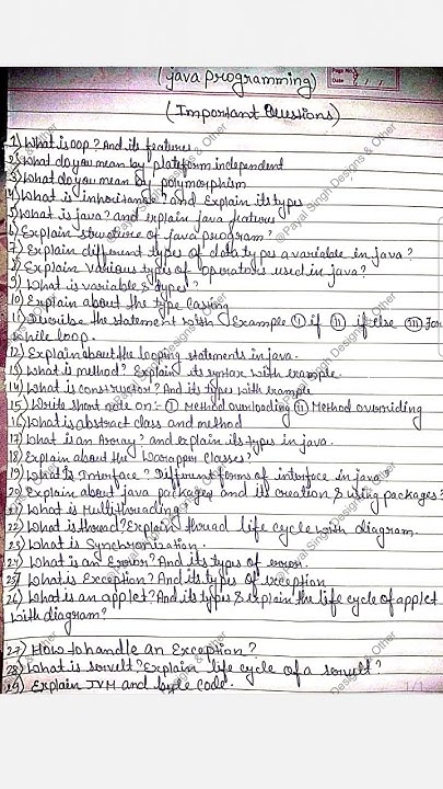 Jharkhand Diploma CSE 5th Semester Java Programming Important Question #diploma # ...