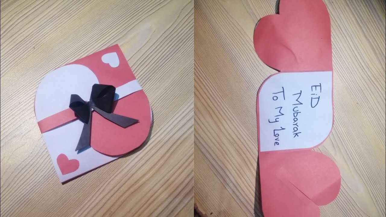 Eid card (@ashkhan) Happy Eid in advance ♥️😍|double heart card| - YouTube