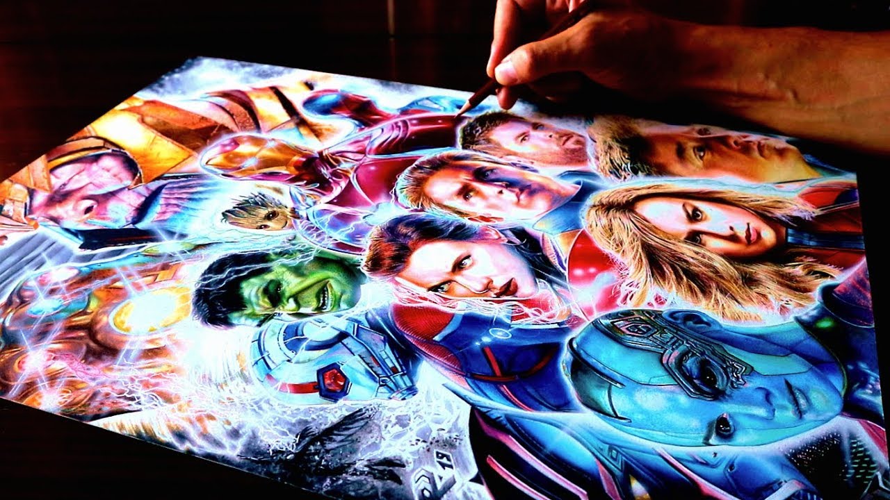 Drawing - Avengers Endgame Poster - Final - TimeLapse | R.R.FineArt ...