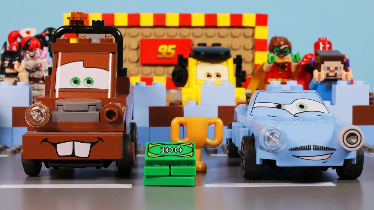 Lego Disney Cars - Mater's Backwards Driving & Lightning McQueen vs ...
