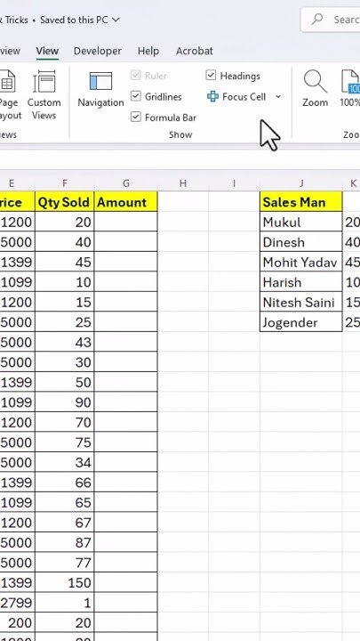 Excel trick for Highlight cell | Focus cell in excel #shorts - YouTube