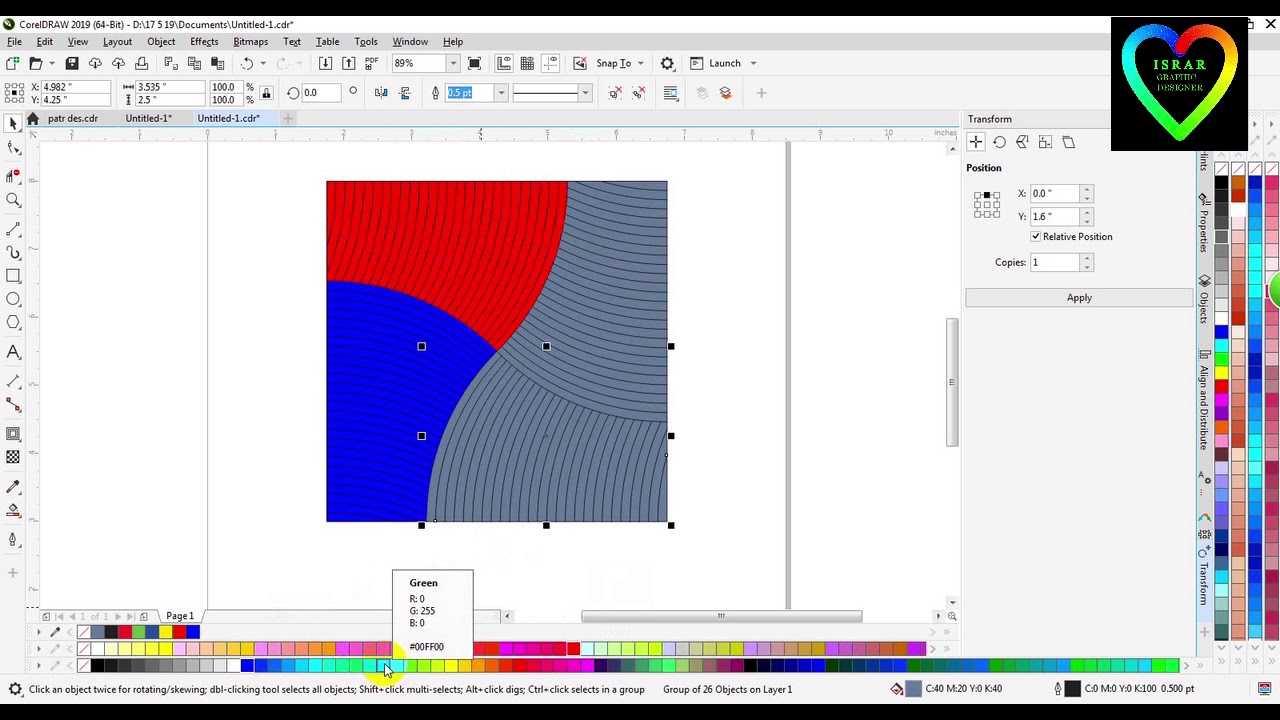 Geometric Pattern Designs 2 Tranfom Tool corel draw - YouTube