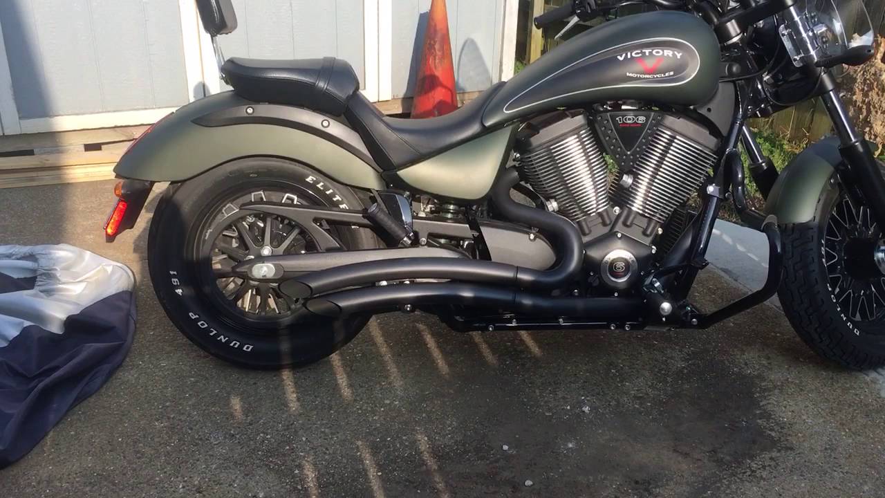 2015 Victory Gunner w/hacker customs exhaust - YouTube