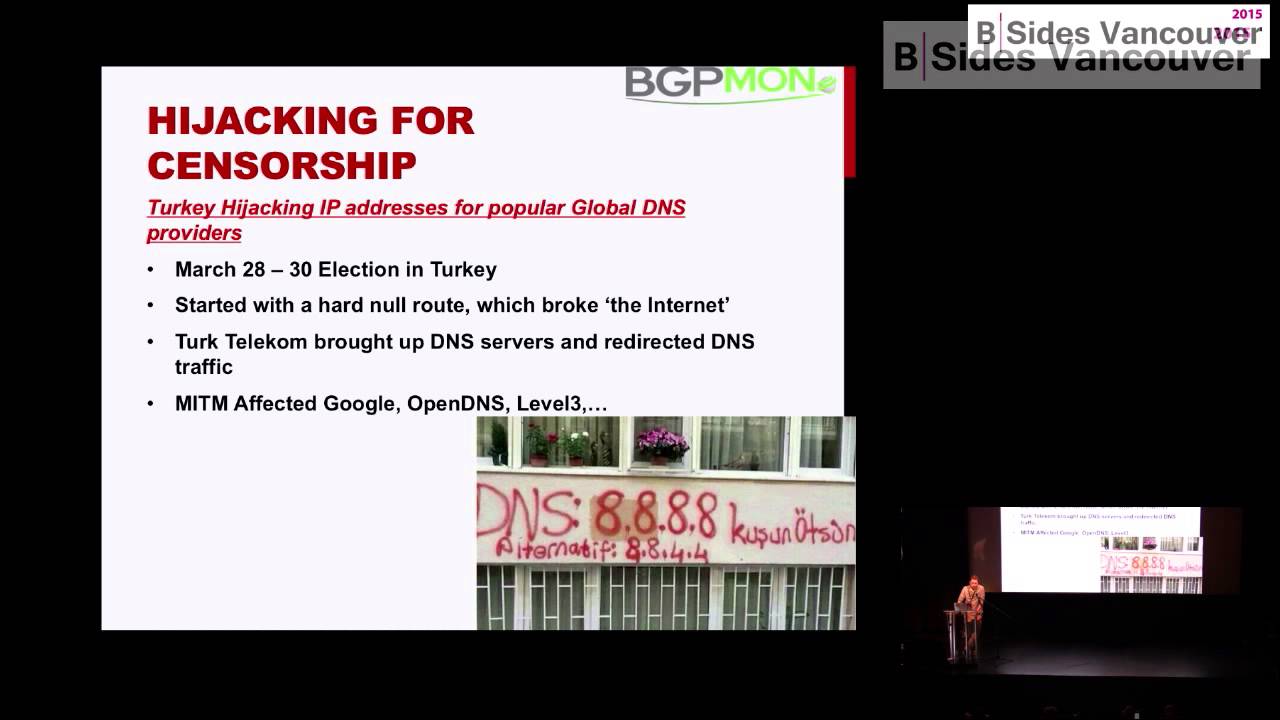 Bsides Vancouver 2015 Andree Toonk Bgp Hijack Whos Stealing Your Prefixes Youtube