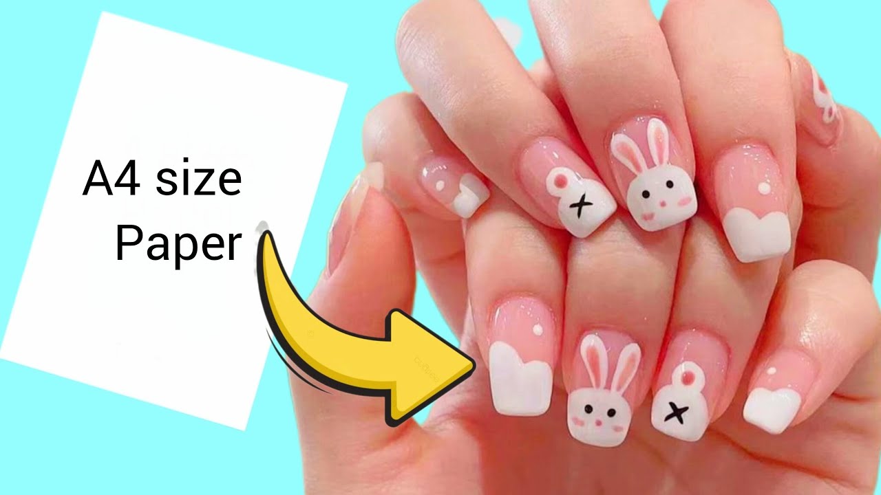 How to make fake nail with paper at Home। Paper nail Making easy । Diy ...