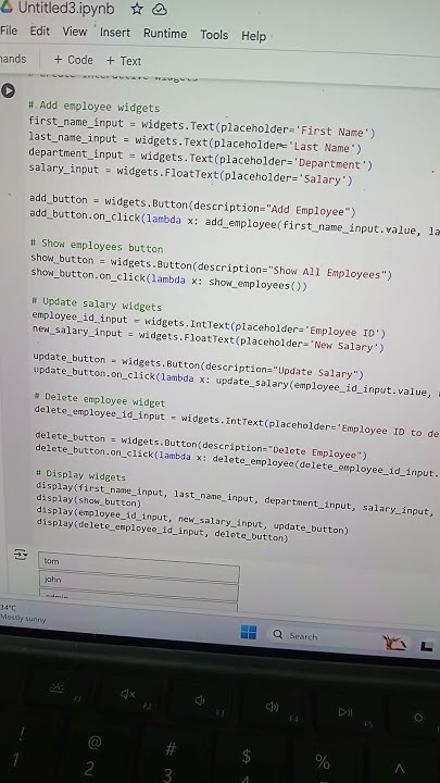 interactive database solutions python code - YouTube