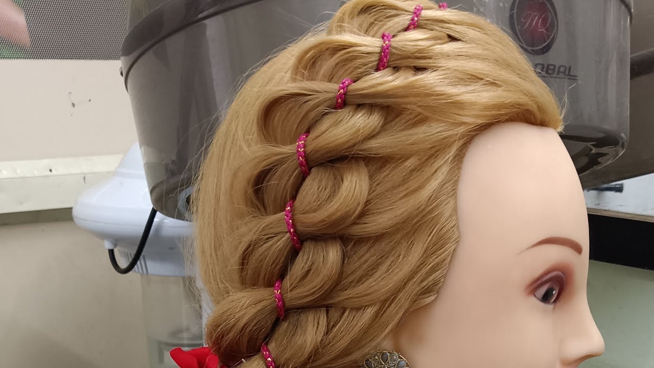 Beautiful one side braid for walima bridal|| lace braid front variation ...