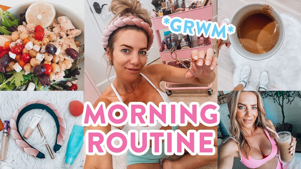 Summer Morning Routine☀️ GRWM, everyday makeup + easy lunch recipes ...
