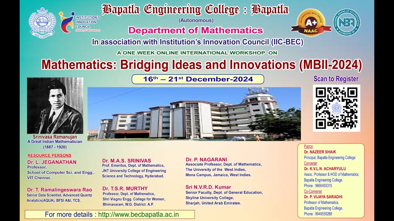 Day 6 | Mathematics: Bridging Ideas and Innovations (MBII - 2024) | 21 ...