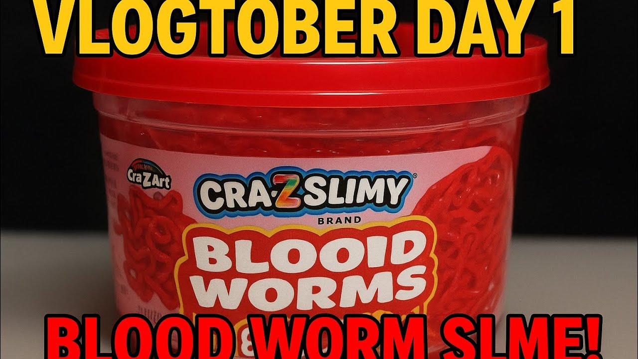 Blood Worm Slime 🩸 Halloween Vlogtober Day 1 Satisfying #ASMR Slime ...