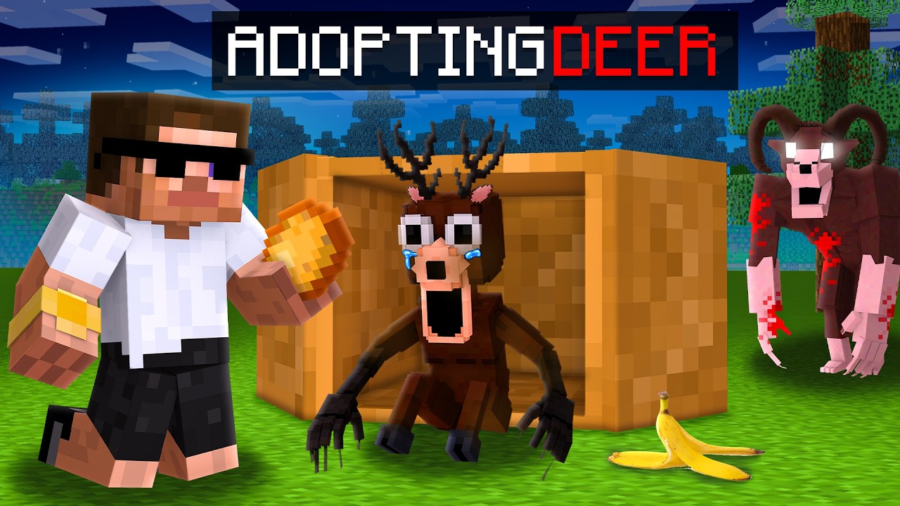Adopting 99 Nights Forest Deer in Minecraft.. - YouTube
