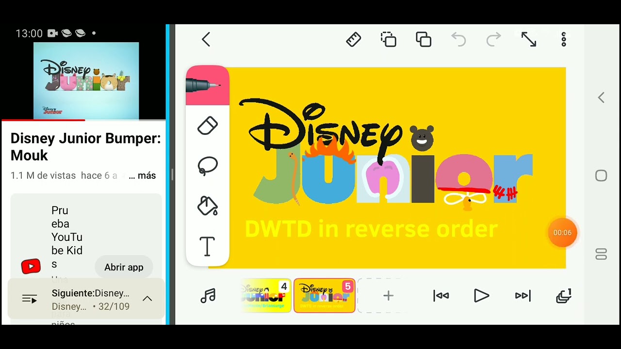 Disney Junior logo with DWTD Beans in reverse order style - YouTube