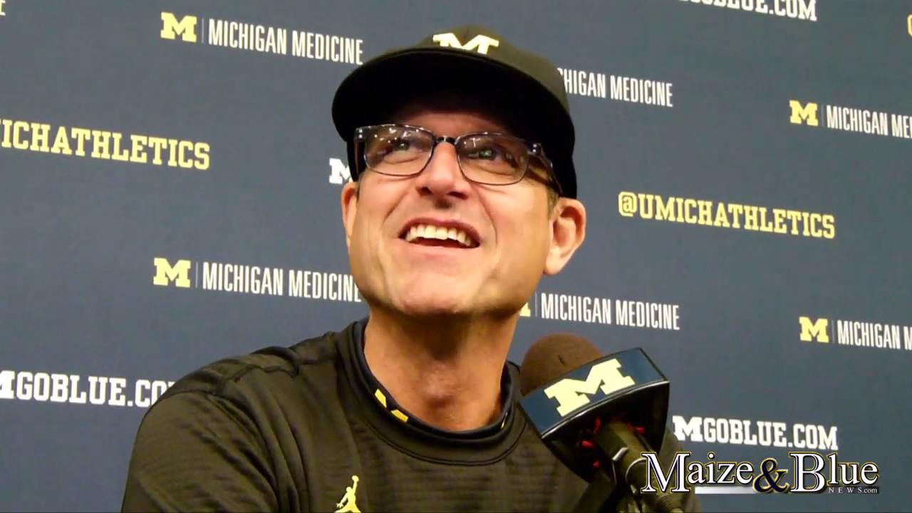 Jim Harbaugh talks Brandon Peters' play against Rutgers - YouTube