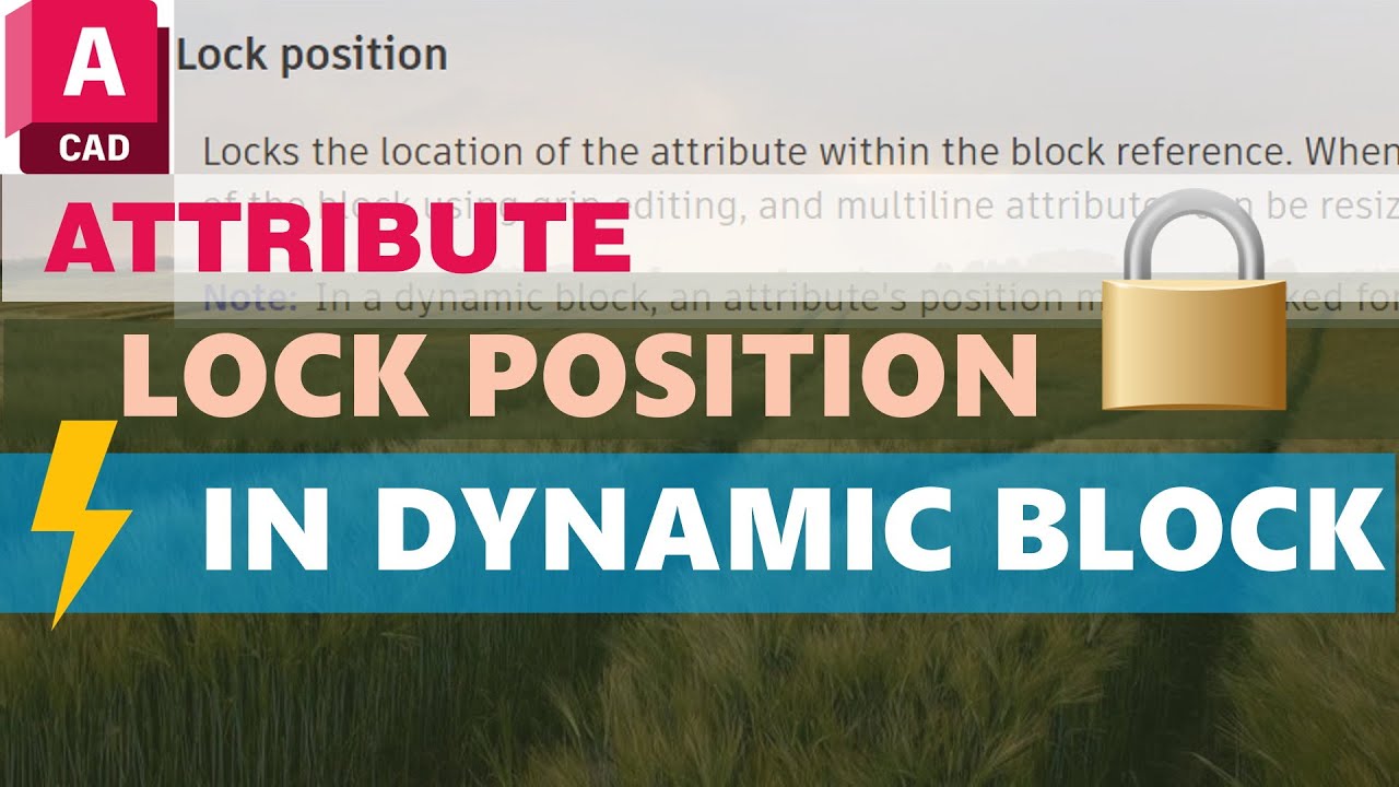 AutoCAD: Attribute Lock position property meaning - YouTube