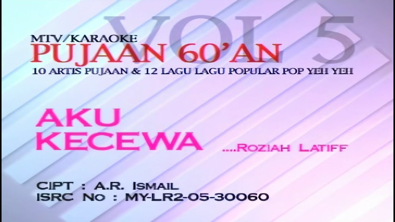 Roziah Latiff - Aku Kecewa (Official Karaoke Video) - YouTube