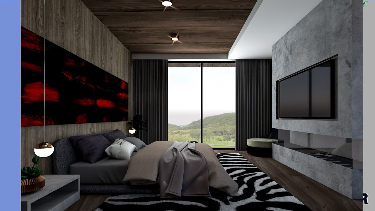 Vray for sketchup - Interior rendering (bedroom) - YouTube