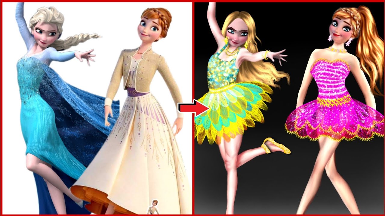 Disney Princess Elsa Anna glow up into ballet dancers😍 💕|| Frozen ...