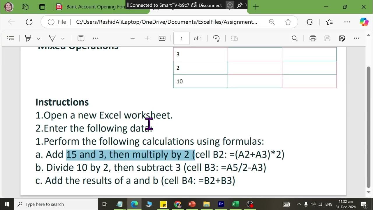 Excel Follow BODMAS to Solve Calculations - YouTube