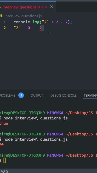 JavaScript Interview Questions output - YouTube