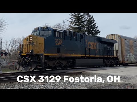 CSX 3129 through Fostoria Ohio - YouTube