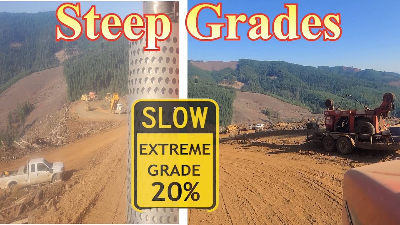 Extreme grades, Driving on mountain logging roads with steep grades in ...
